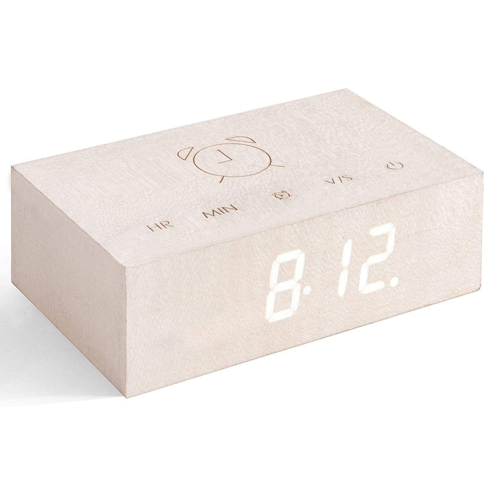 Gingko - Flip Click Clock White Maple | Peter's of Kensington