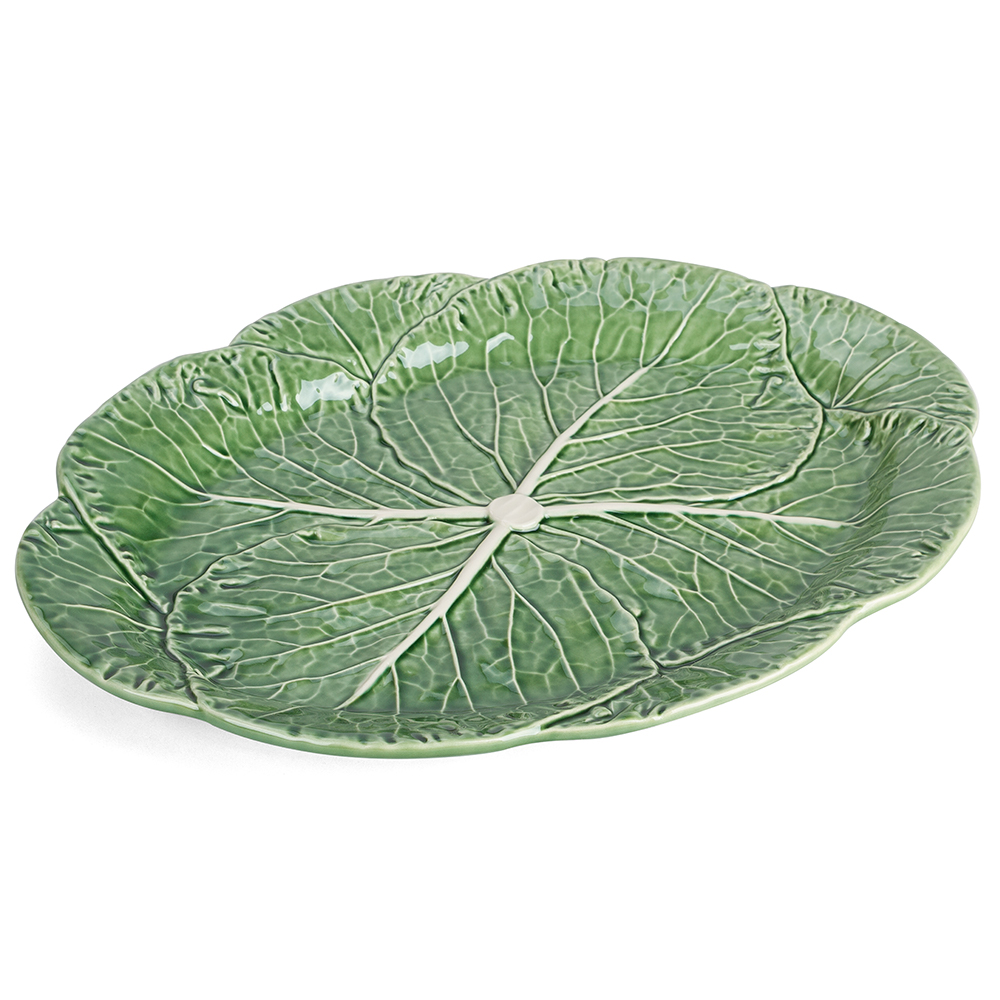 Bordallo Pinheiro - Natural Couve Oval Platter 43cm | Peter's of Kensington