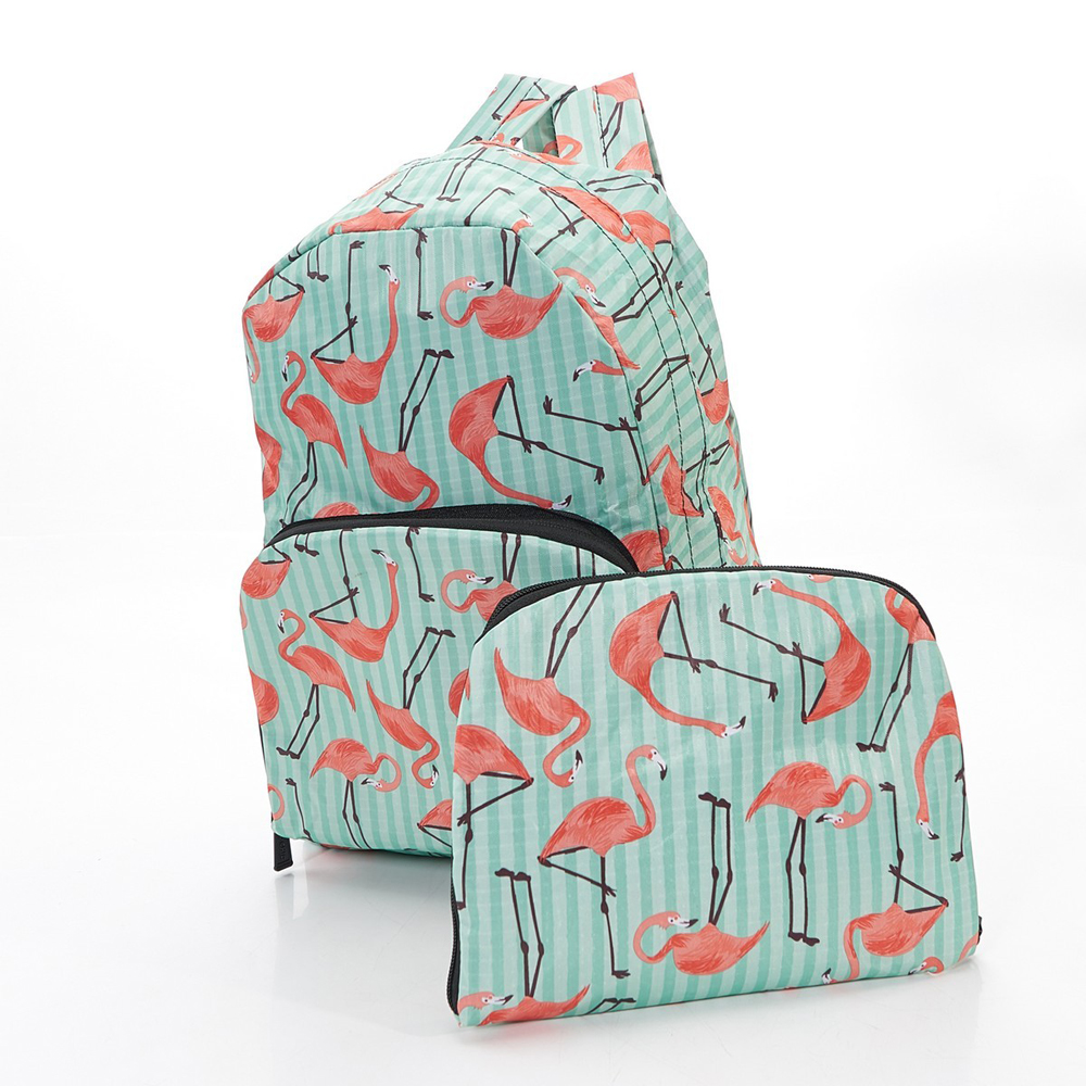Eco-Chic - Foldable Backpack Flamingo | Peter's of Kensington