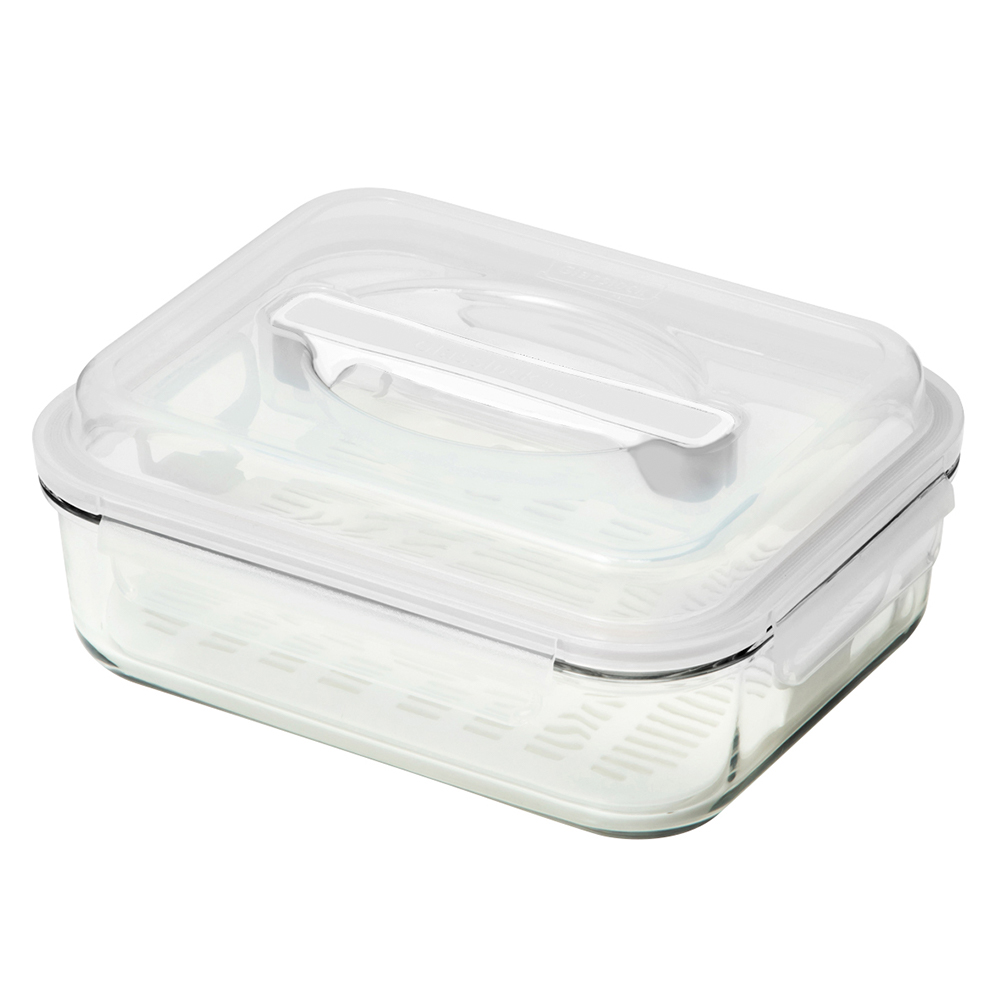 Glasslock - Handy Food Container with Tray 2L | Peter's of Kensington