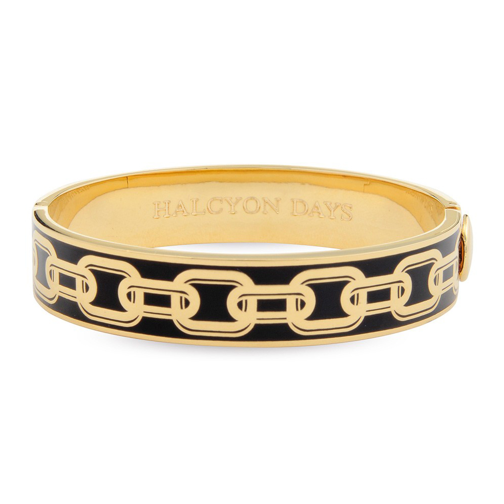 Halcyon Days - Chain Bangle Black & Gold | Peter's of Kensington