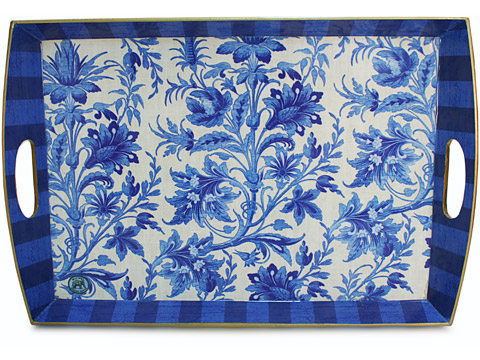 Michel Design - Wooden Decoupage Tray China Blue | Peter's of Kensington
