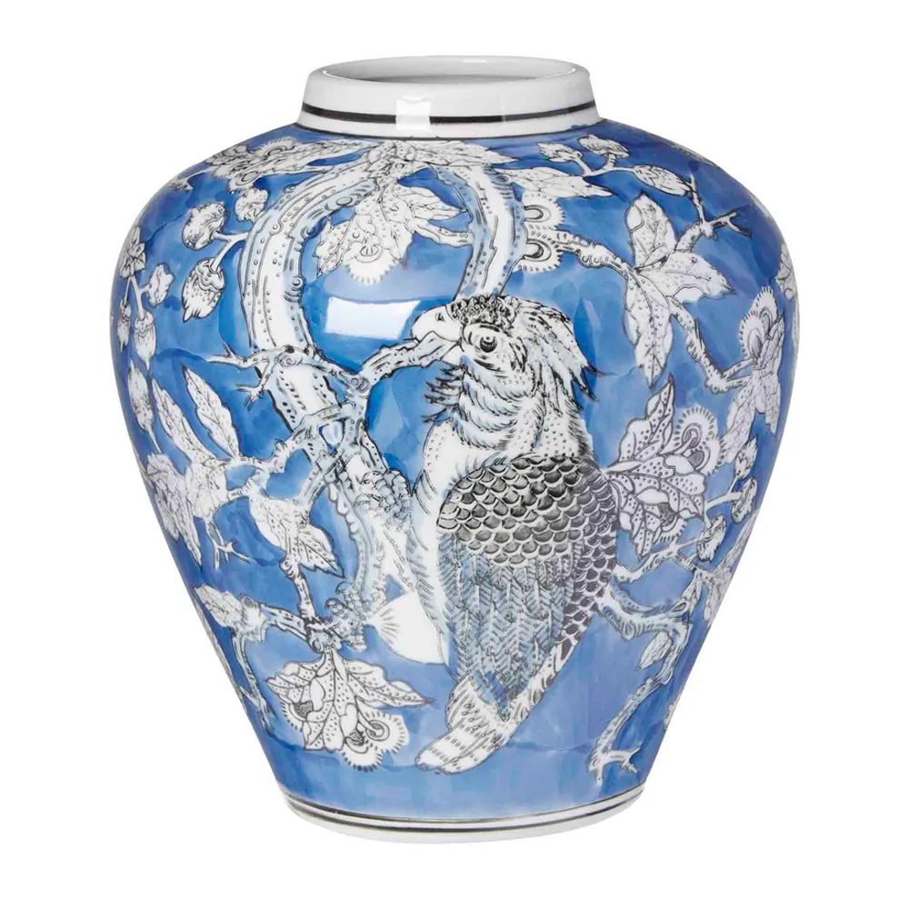 Florabelle - Cockatoo Vase Blue and White | Peter's of Kensington