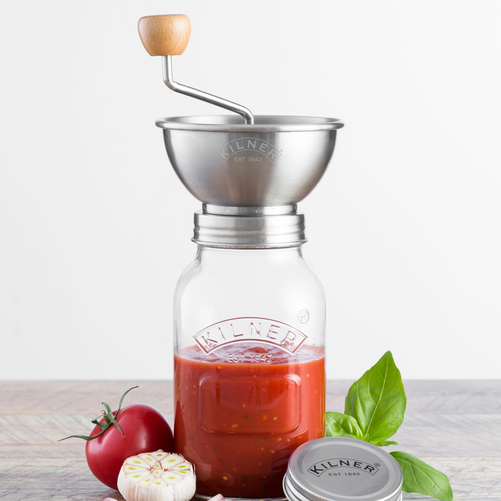 Kilner - Glass Sauce Press Jar Set 1 Litre 3pce | Peter's of Kensington