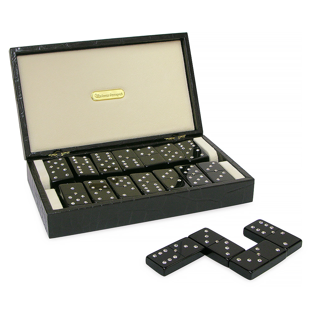 Renzo Romagnoli - Swarovski Crystal Domino Set in Leather Case | Peter ...