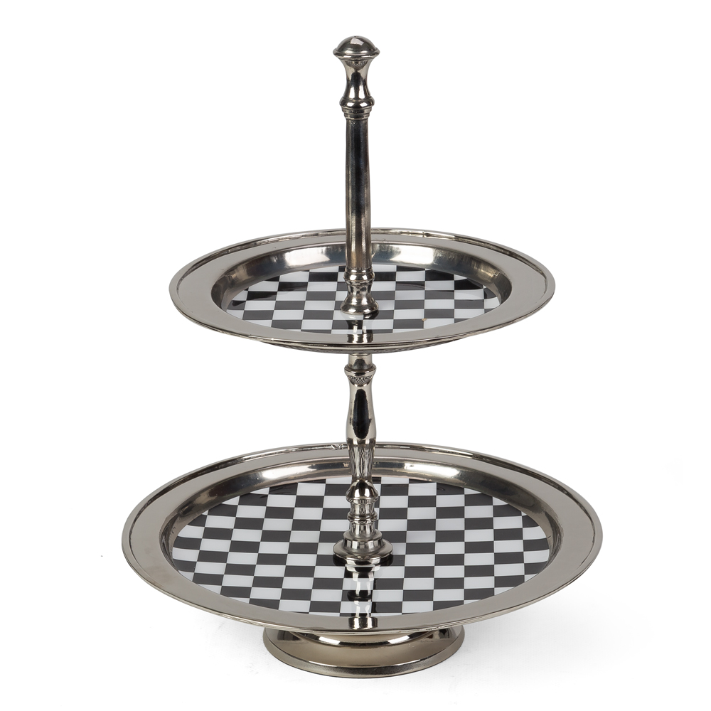 Luxe By Peter's - Two Tier Cake Stand Checkerboard | Peter's of Kensington