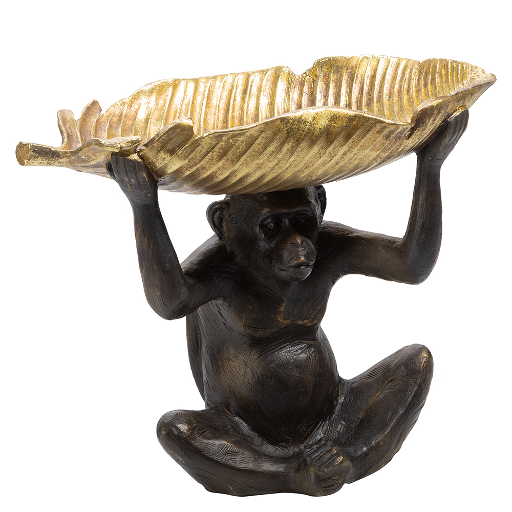 Luxe By Peter's - Monkey Black & Gold Leaf 40x33.5x21.5cm | Peter's of ...