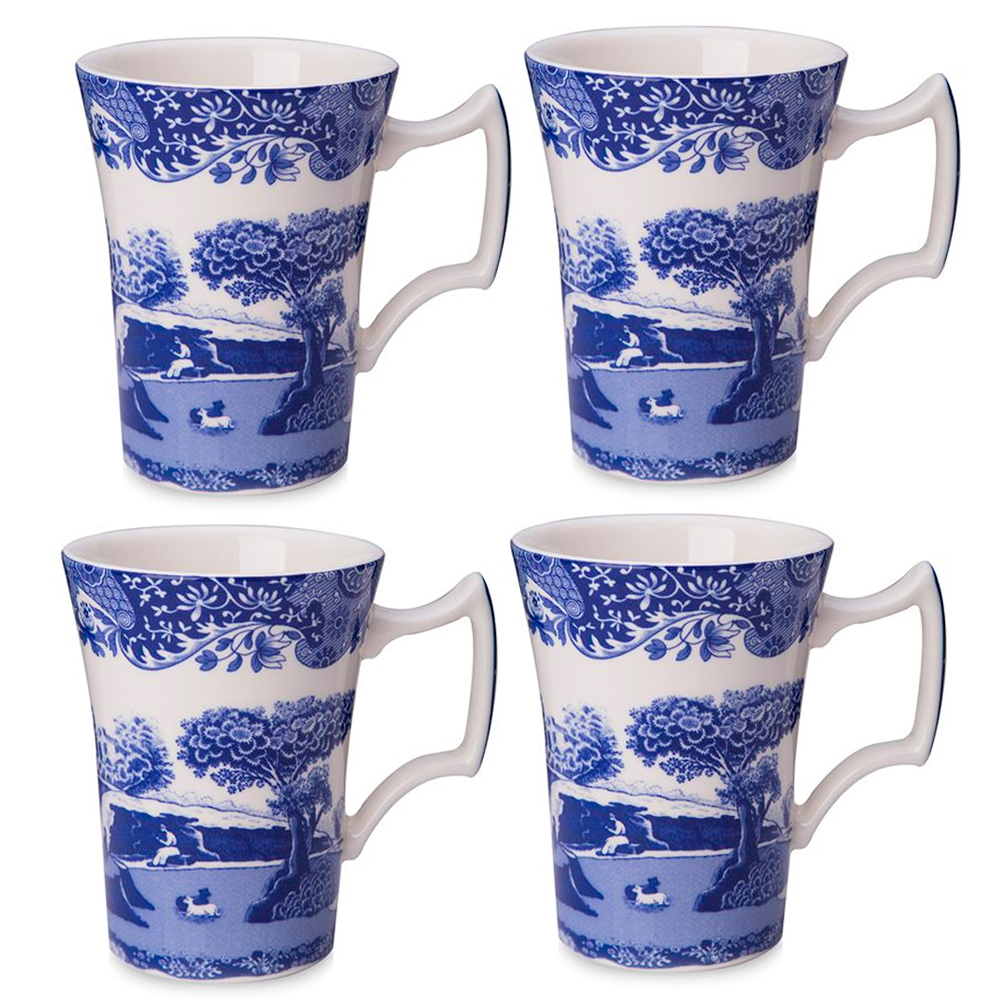 Spode - Blue Italian Cottage Mugs 4pce Set | Peter's of Kensington