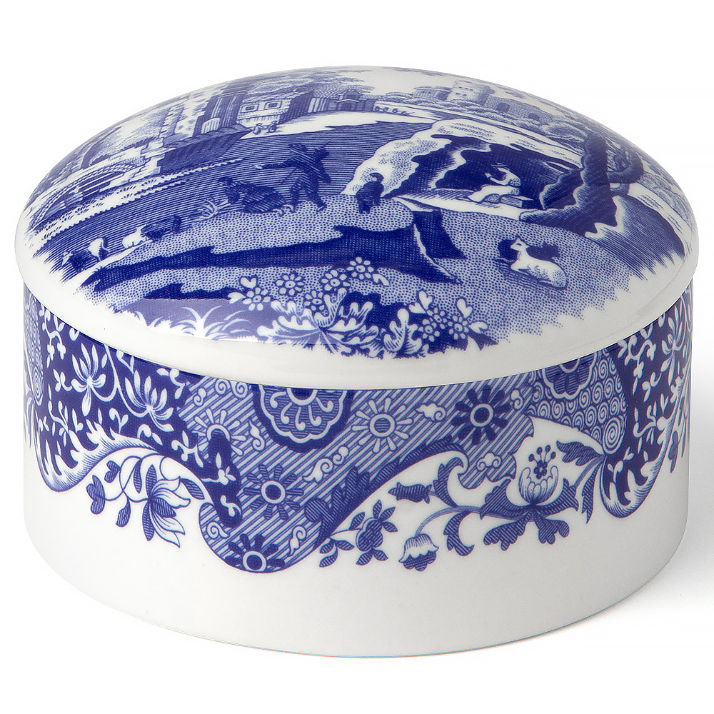 Spode - Blue Italian Round Trinket Box | Peter's of Kensington