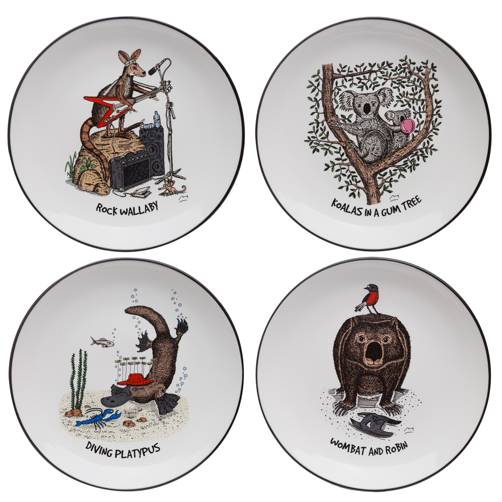 Squidinki - Australian Animals Canape Plate Set 4pce | Peter's of ...