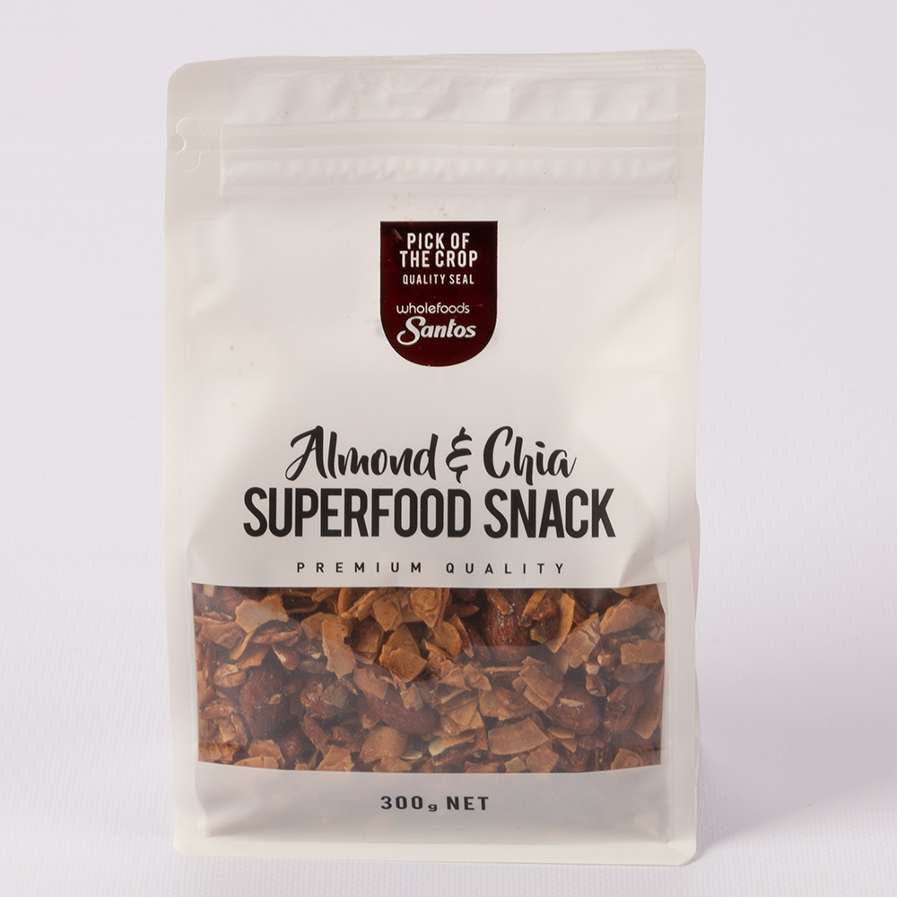 Santos - Almond & Chia Superfood Snack 300g | Peter's of Kensington