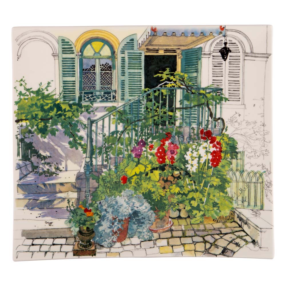 Gien - Paris a Giverny Large Square Plate | Peter's of Kensington