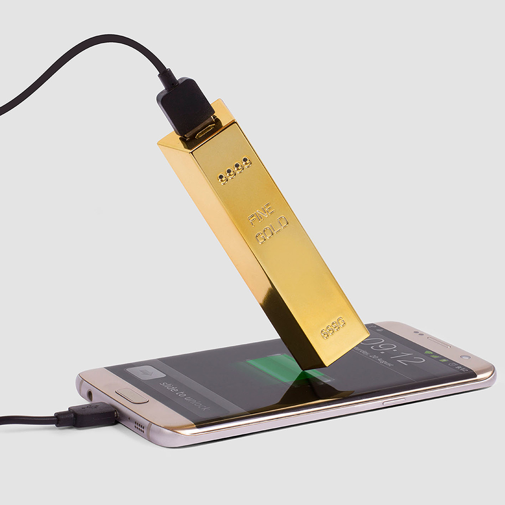 Thumbs Up - Gold Bar Shaped Power Bank | Peter's of Kensington