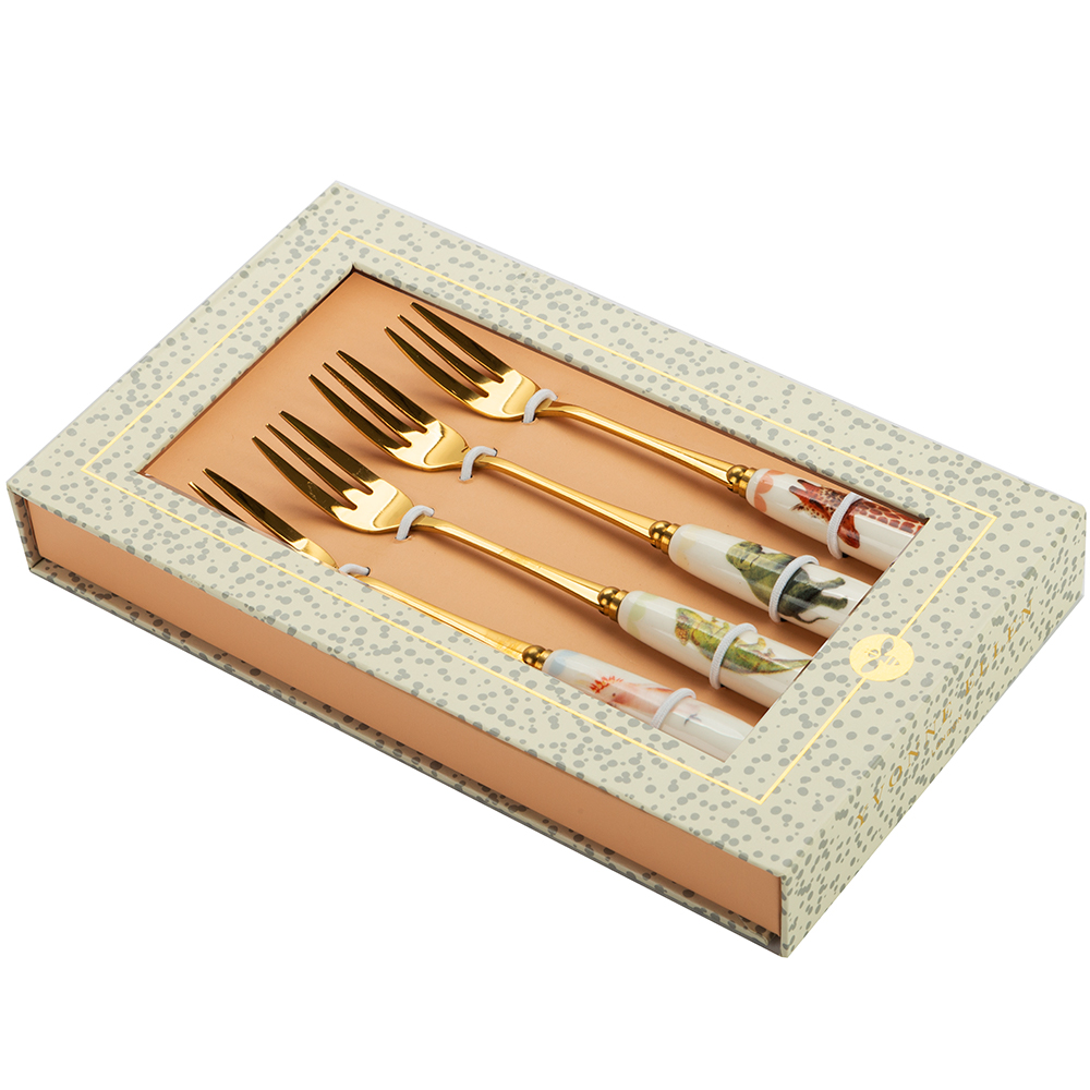 Yvonne Ellen - Animal Cake Fork Set 4pce | Peter's of Kensington