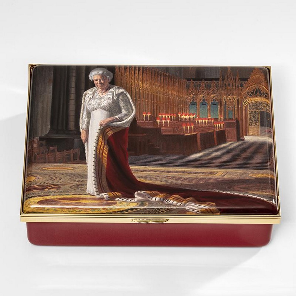 Halcyon Days - The Coronation Theatre HR Queen II Enamel Box | Peter's ...