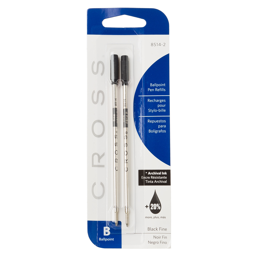 Cross - 8514 Fine Black Ballpoint Refill Set 2pce | Peter's of Kensington