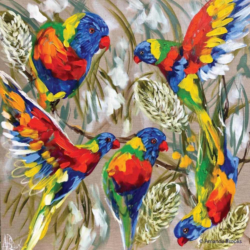 Lilli Rock - Lorikeet Celebration Coaster Set 4pce | Peter's of Kensington