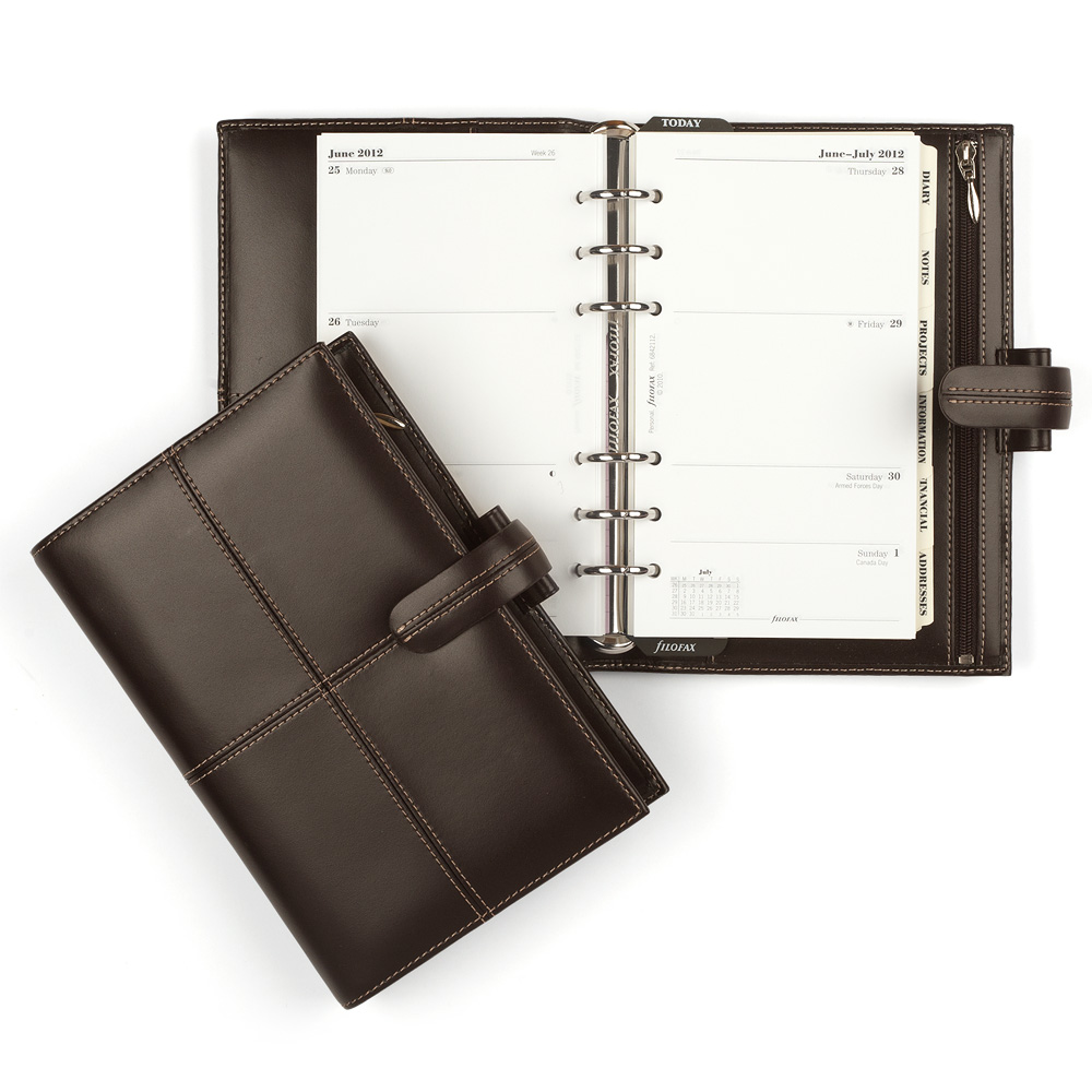 Filofax - Classic Cross Chocolate Leather Personal Organiser | Peter's ...