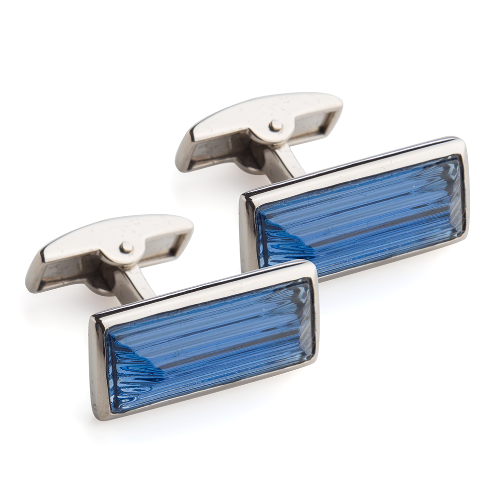 Lalique - Rayonnante Crystal & Palladium Cufflinks | Peter's of Kensington