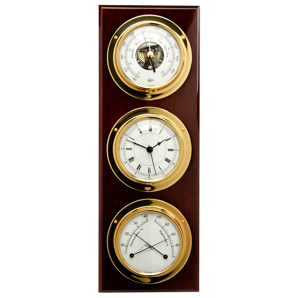 Barigo - Walnut & Brass Wall-Mounted Weather Station | Peter's of ...