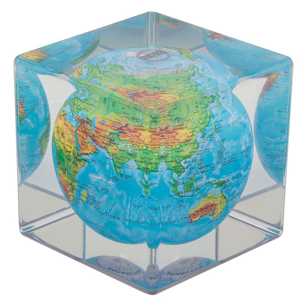 Mova - Blue Relief Globe Cube | Peter's of Kensington