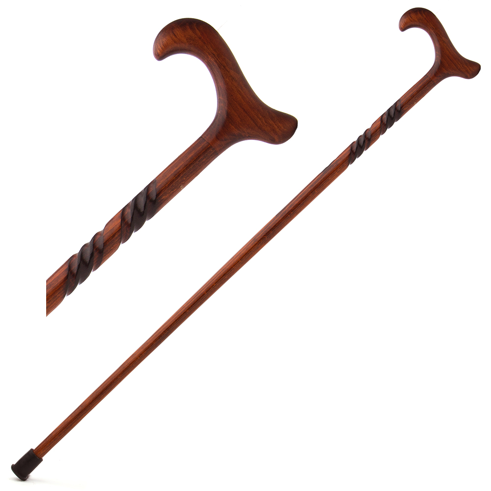 Classic Canes - Derby Spiral Scorched Beechwood Cane | Peter's of ...