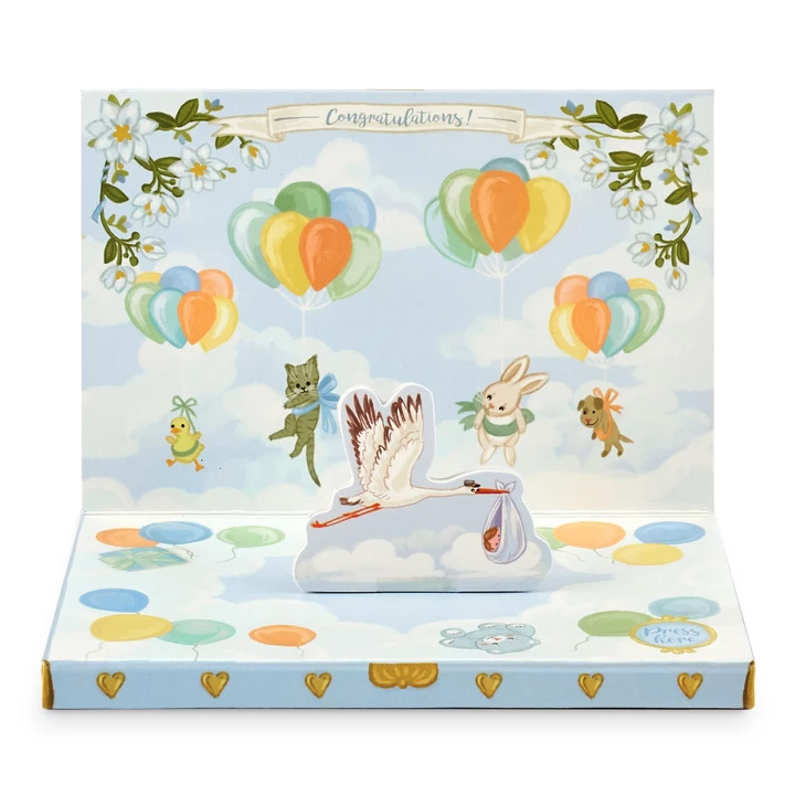Music Box Card - It's A Boy New Baby Music Box Card | Peter's of Kensington