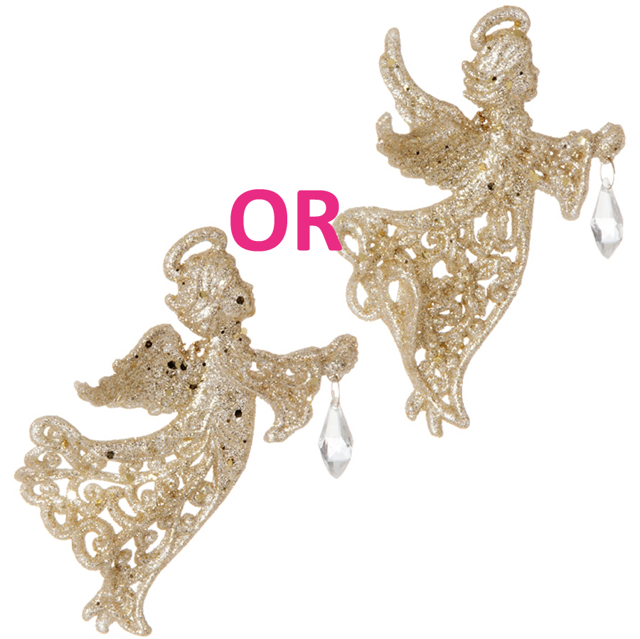 Raz - Trimmed With Tradition Glittered Angel Ornament | Peter's of ...