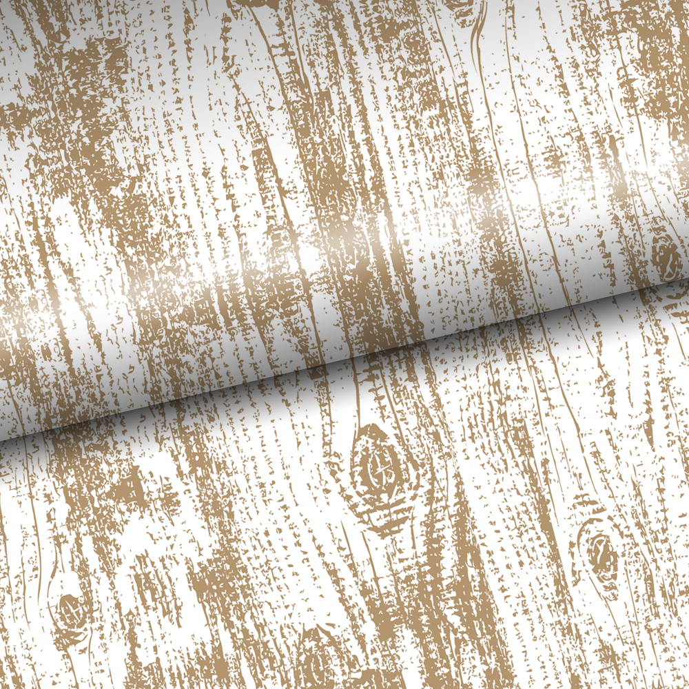 Vandoros - Timber Texture Gold & White Wrapping Paper | Peter's of ...