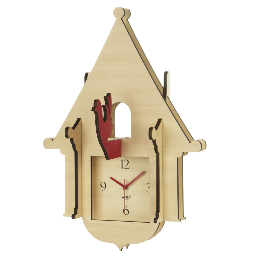 Wolf Designs - Jigsaw Wood Cuckoo Clock Natural | Peter's of Kensington