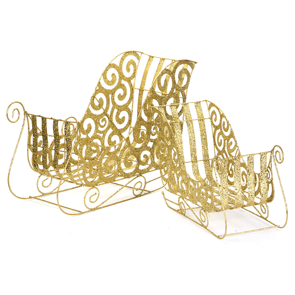 Christmas - Gold Sleigh Set 2pce | Peter's of Kensington