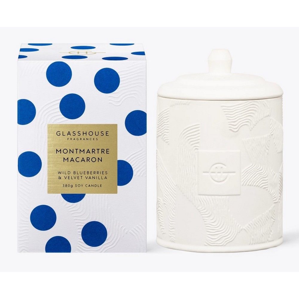 Glasshouse - Lt Ed Montmartre Macaron Candle w/Bluebry 380g | Peter's ...