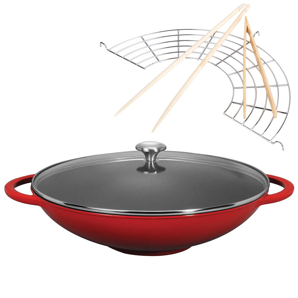Chasseur - Wok w/Lid 37cm/4.5L Set 5pce | Peter's of Kensington