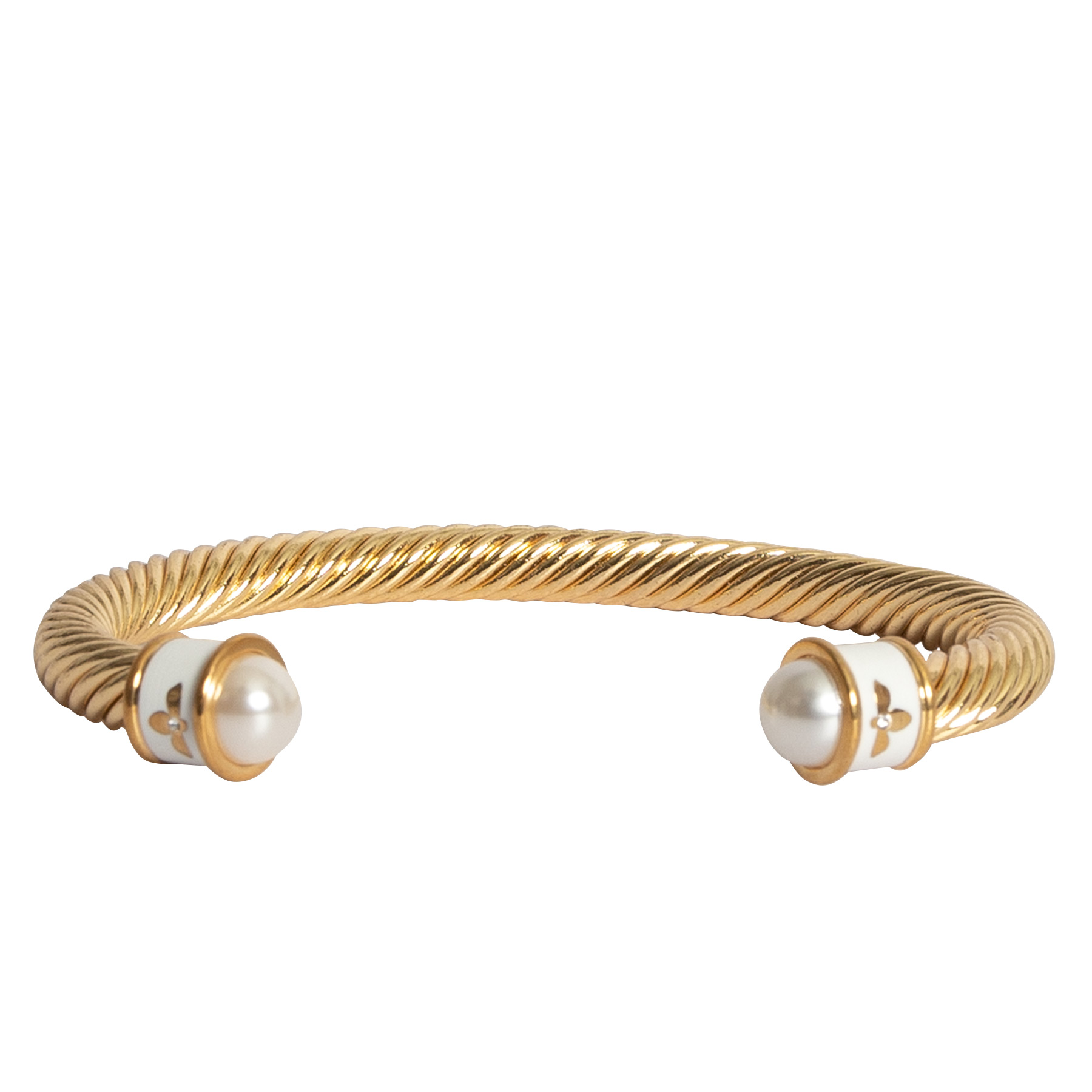 Halcyon Days - Pearl/Gold Bee Torque Bangle | Peter's of Kensington