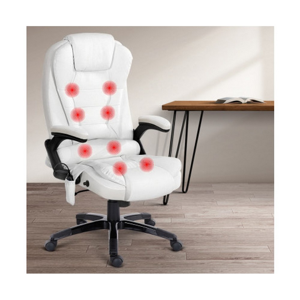 Home Office Design - 8 Point PU Reclining Chair White | Peter's of ...