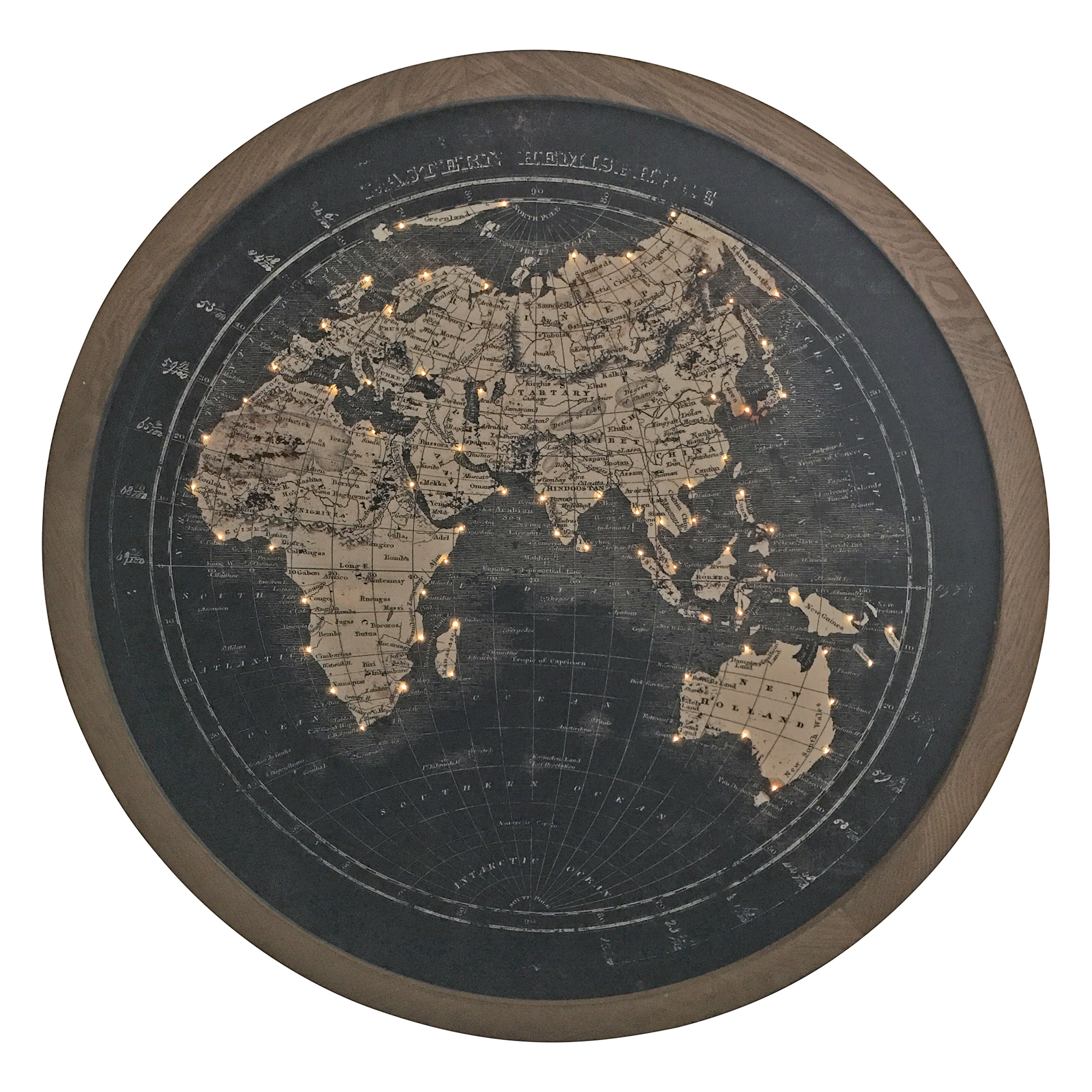 OneWorld - Map Of The World w/ Lights Round | Peter's of Kensington