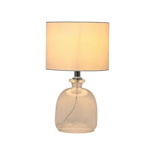 OneWorld - Round Glass Lamp with White Shade | Peter's of Kensington