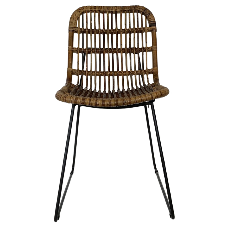 OneWorld - Tulum Rattan Dining Chair with Iron Legs | Peter's of Kensington