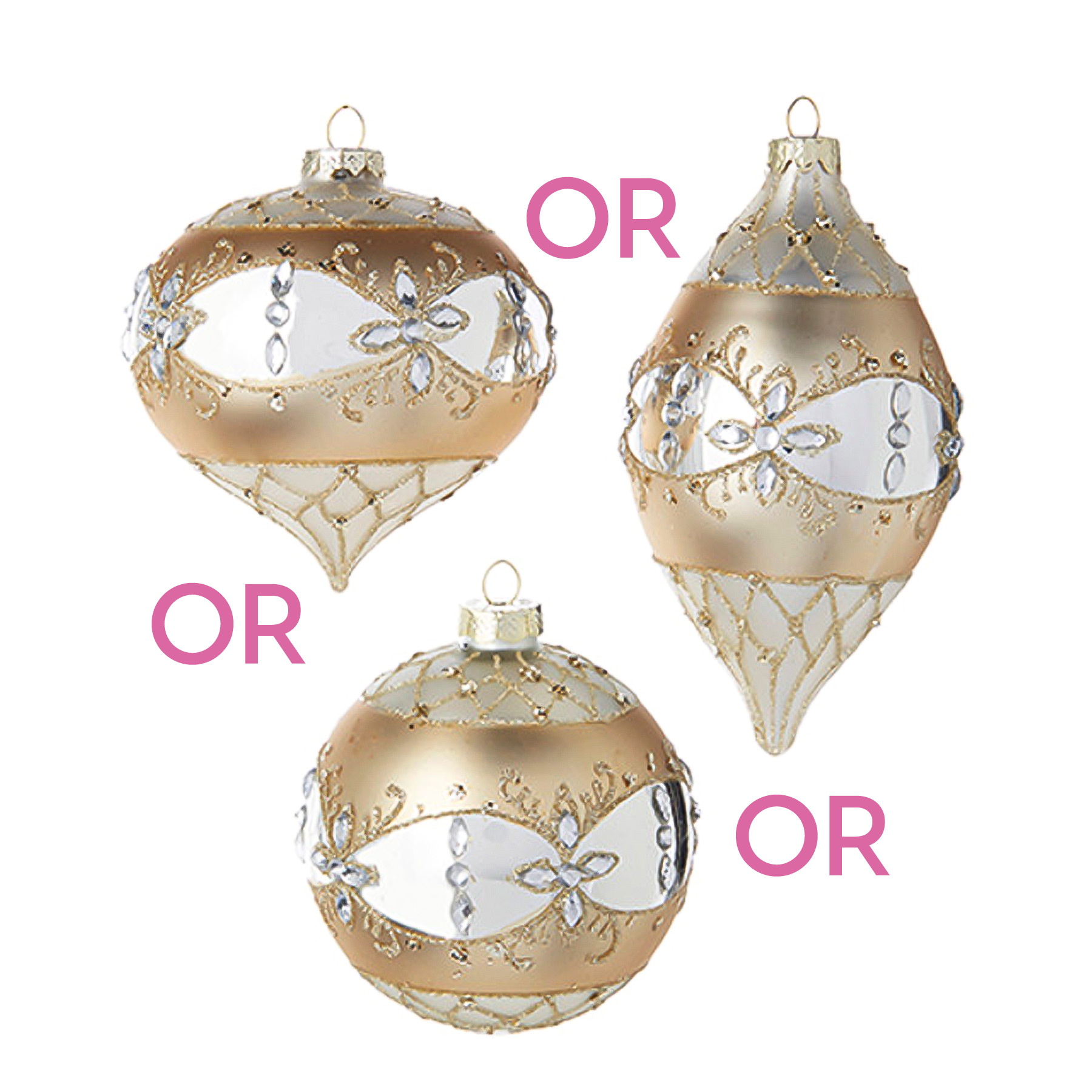 Raz - Gold Patterened Ornament | Peter's of Kensington