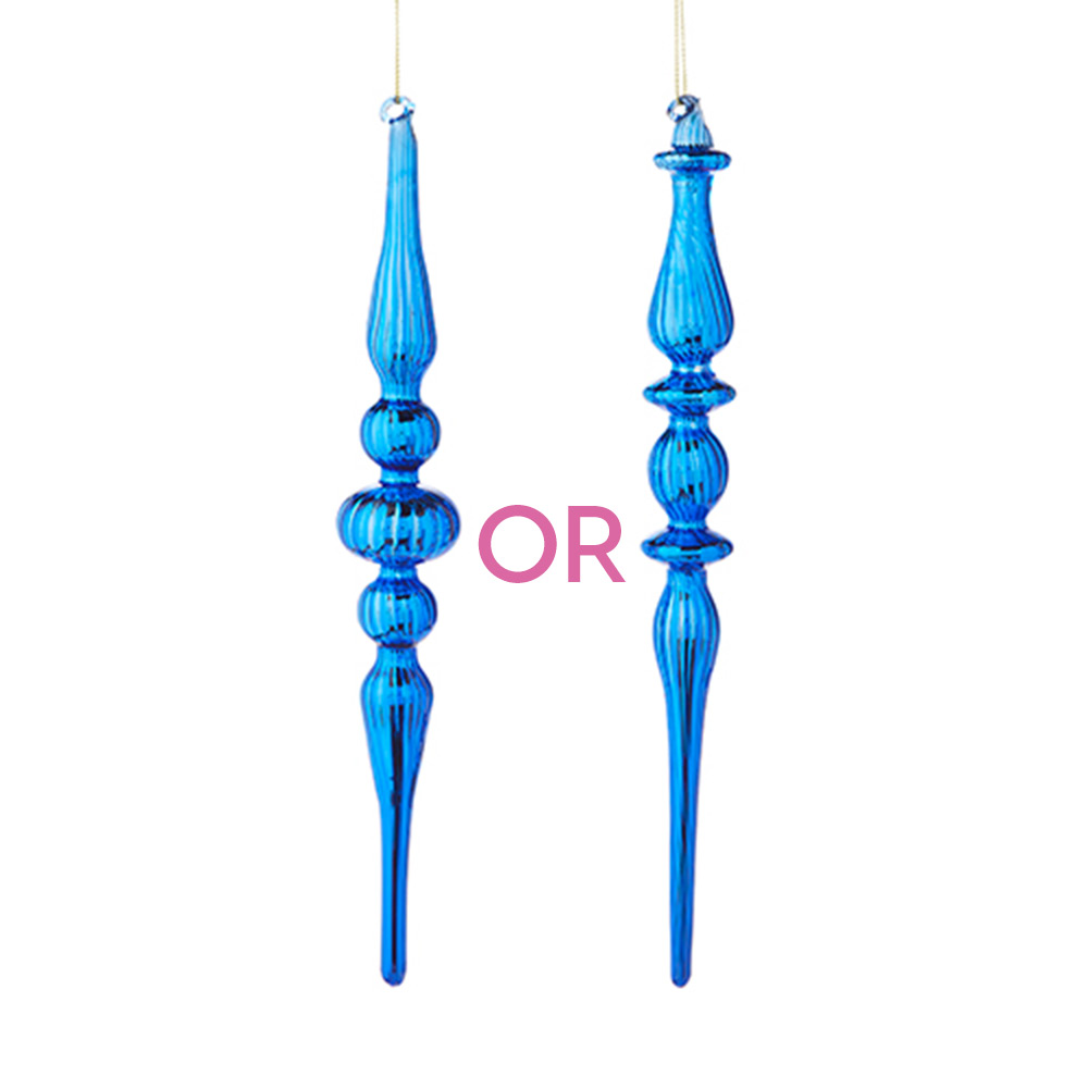 Raz - Blue Finial Ornament 28cm | Peter's of Kensington