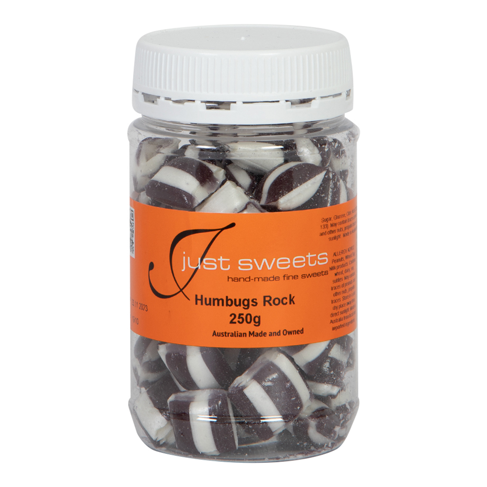 Just Sweets - Humbugs Rock 250g | Peter's of Kensington