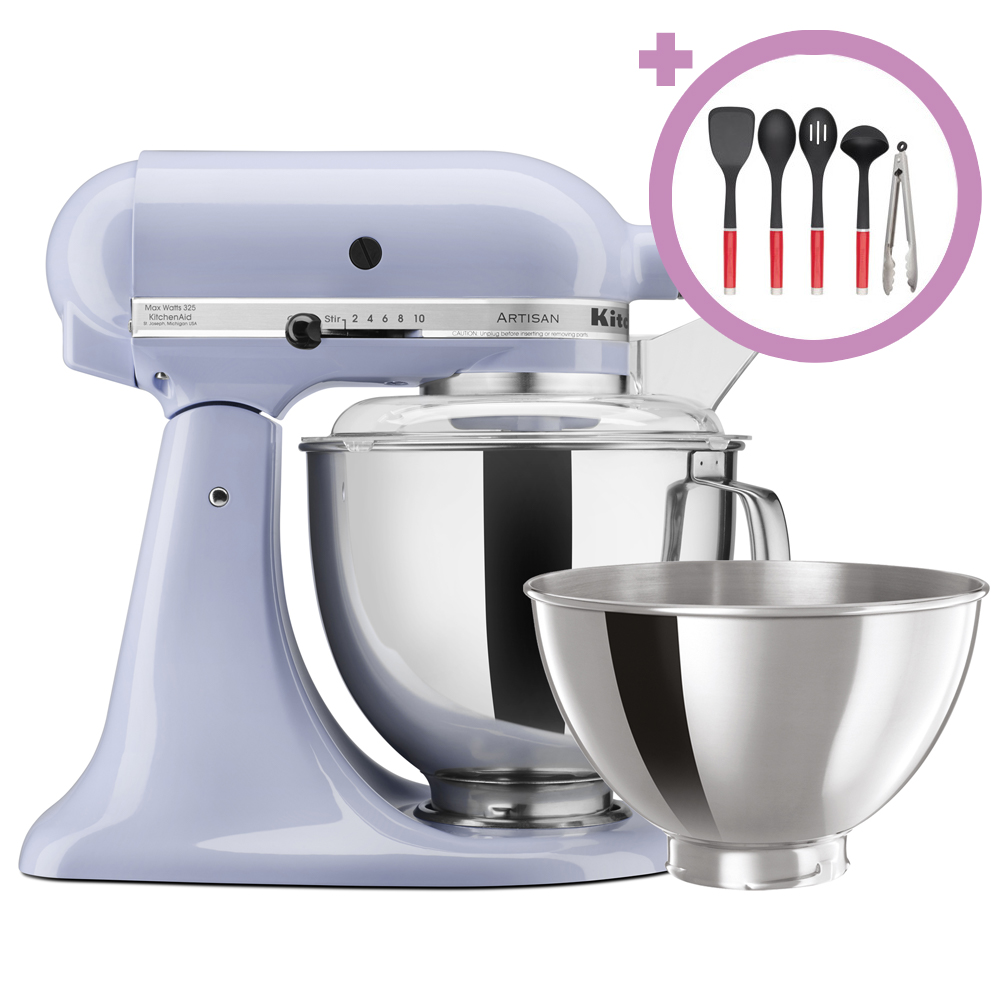 KitchenAid - KSM160 Lavender Cream Stand Mixer + Utensil Set | Peter's ...