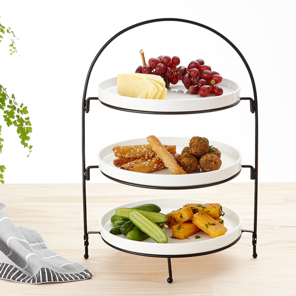 Ladelle - Terrazzo Plain White 3 Tier Round Serving Tower | Peter's of ...