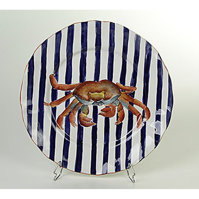 Zanatta - Massed Sousplat w/Cobalt Blue Stripes & Crab 34cm | Peter's ...