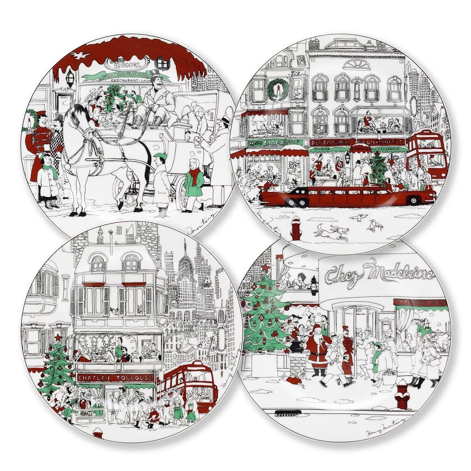 Noritake - Le Restaurant Christmas Cake Plate Set 4pce | Peter's of ...