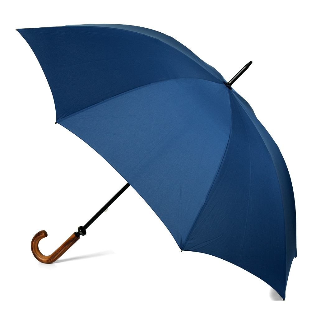 Clifton - Navy Blue Fibreglass Umbrella with Wooden Handle | Peter's of ...