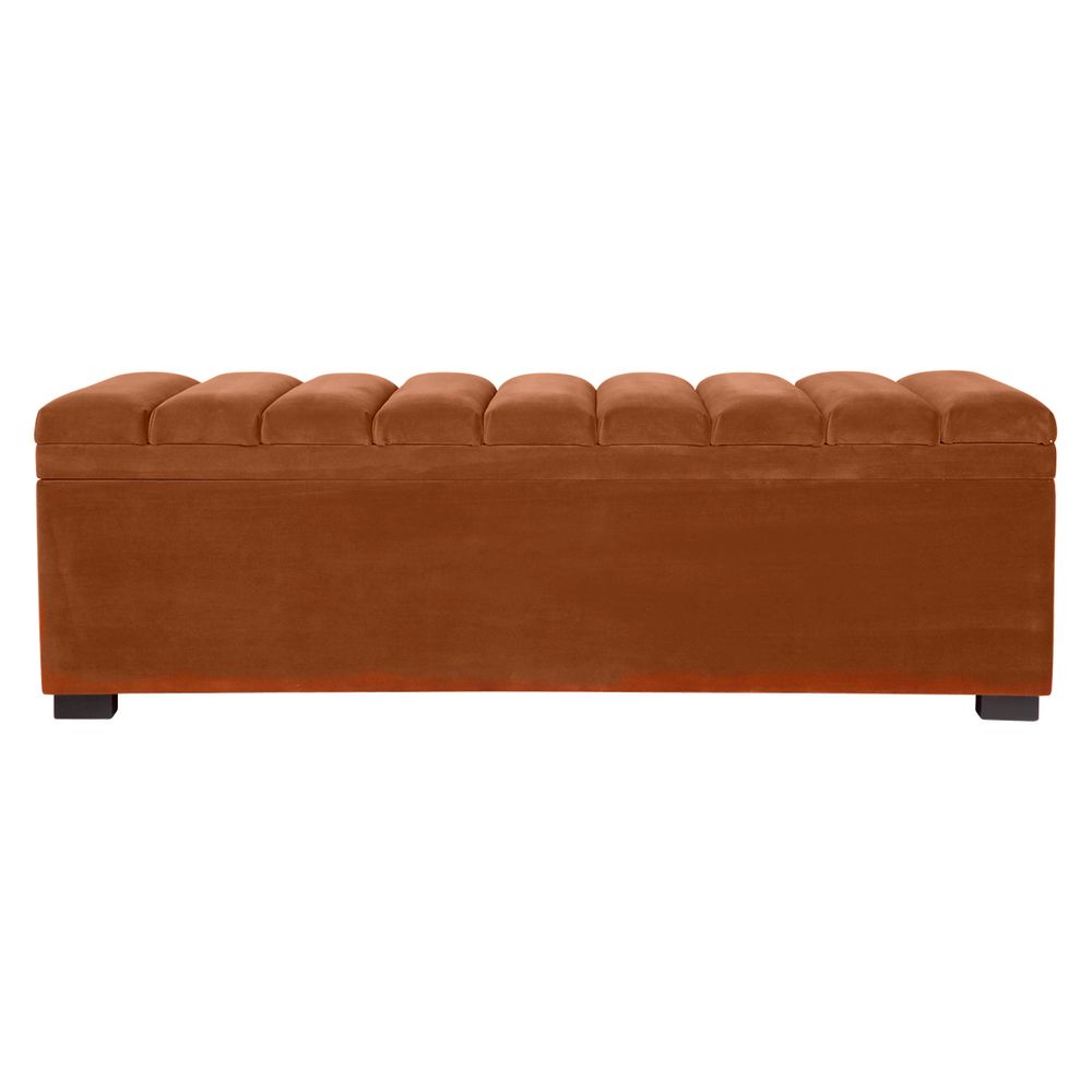 Cafe Lighting - Soho Storage Bench Ottoman Caramel Velvet | Peter's of ...