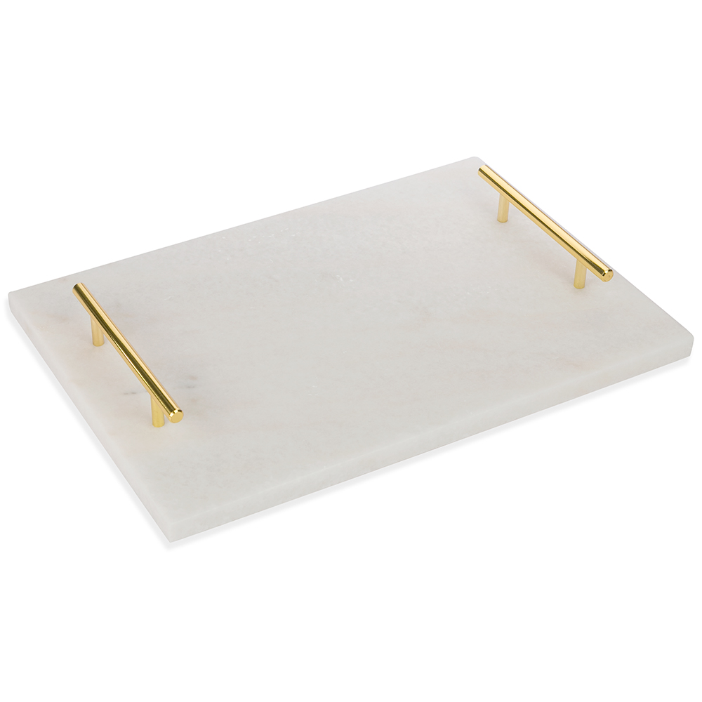 Habitat - Large Marble Tray with Gold Handles | Peter's of Kensington