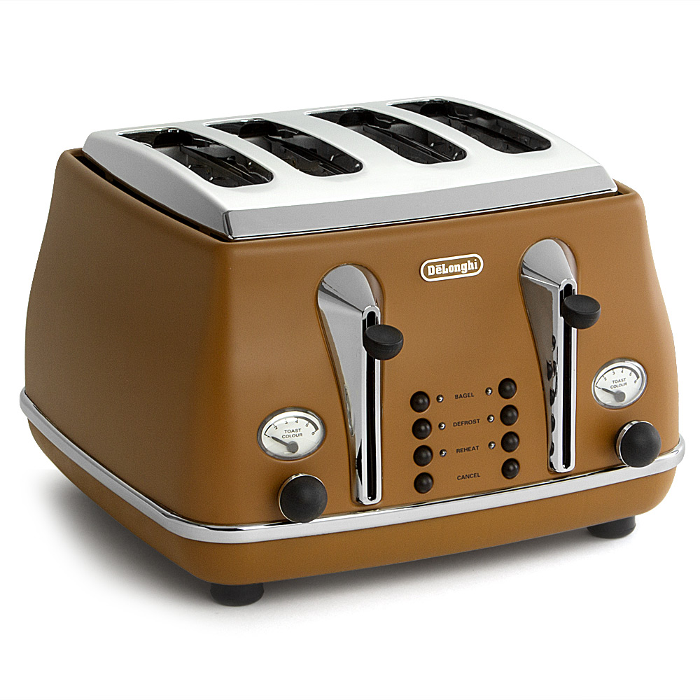DeLonghi - Icona Vintage Etnica Brown Four Slice Toaster | Peter's of ...