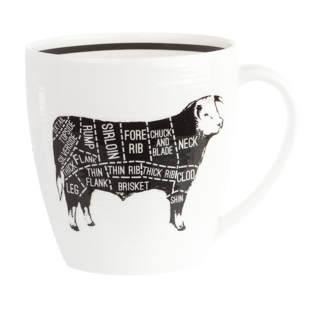 Hudson & Middleton - Vintage Meat Cuts Beef Mug | Peter's of Kensington